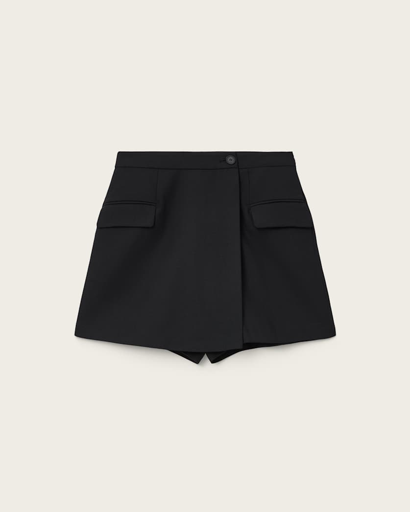 Mimmie Asymmetric Skort Black | ALLSAINTS